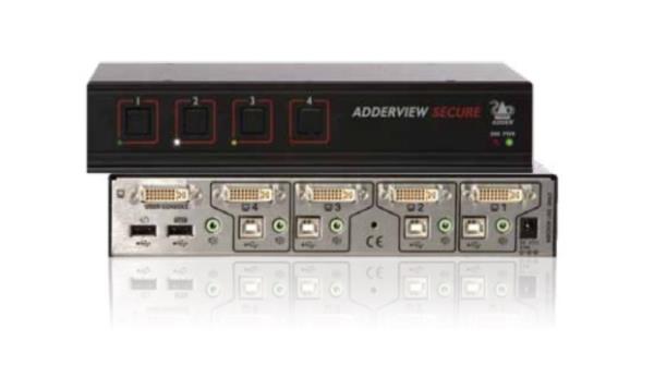 Adder Secure KVM Switch with USB, DVI 4 Port Pending EAL4 & Tempest ...
